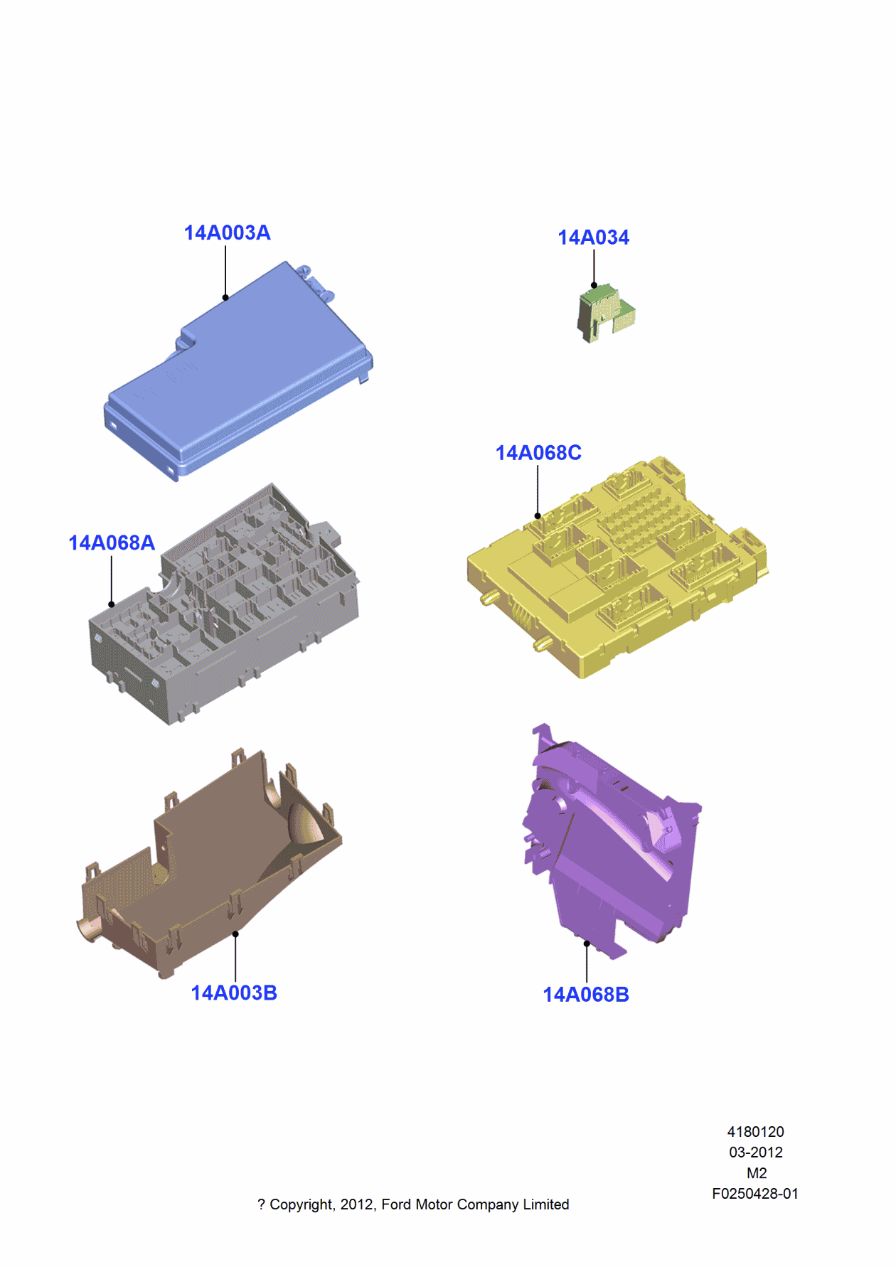 OEM Ford GV6Z-14A068-F - Fuse Junction Panel Assembly