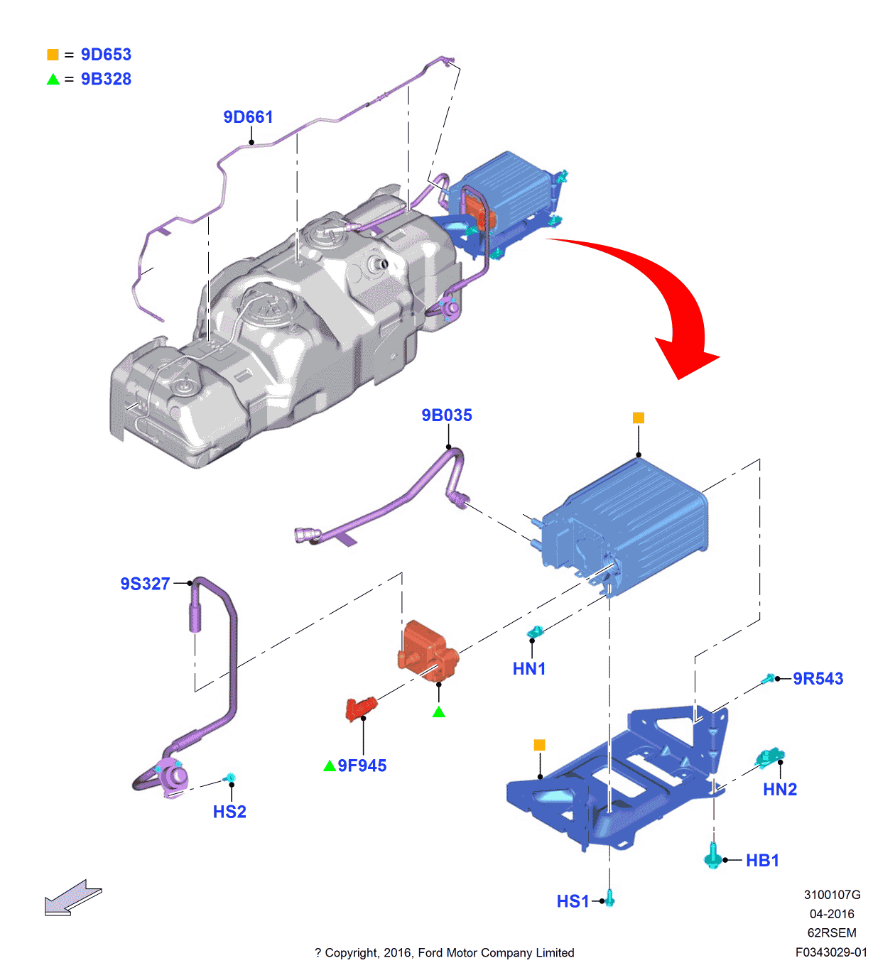 OEM Ford HC3Z-9D661-A - Tube