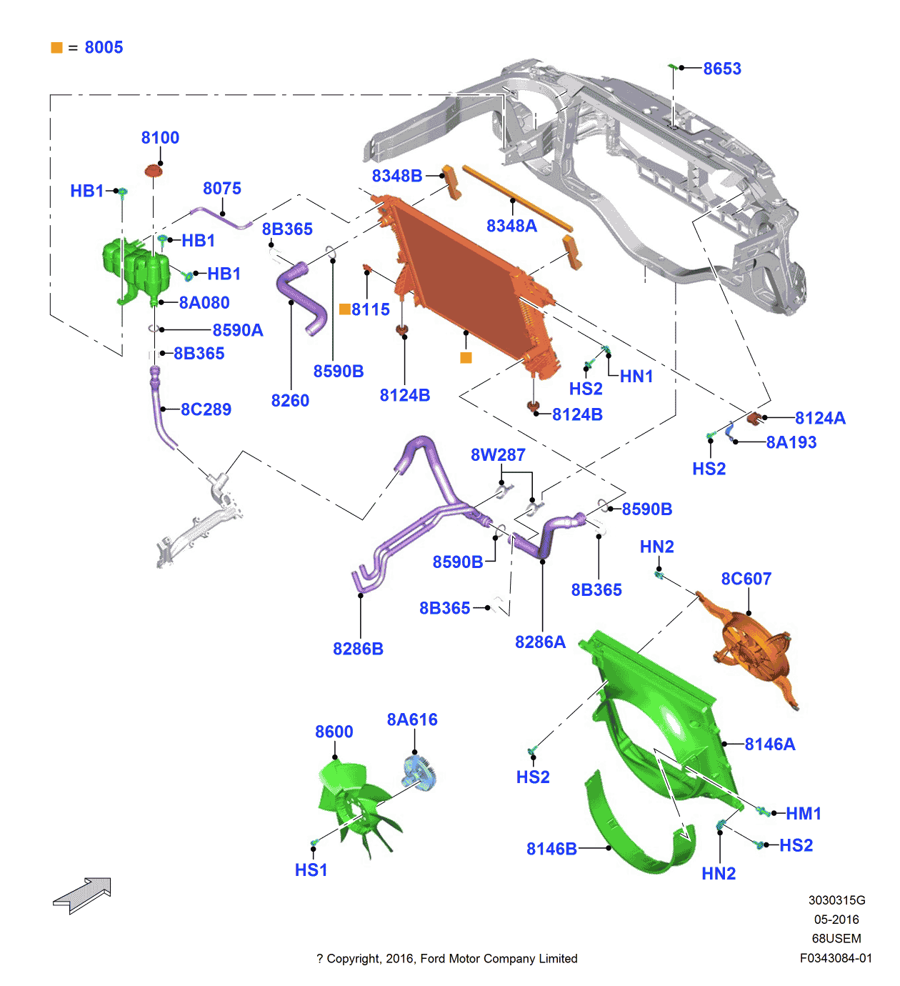 OEM Ford HC3Z-8286-C - Hose Assembly