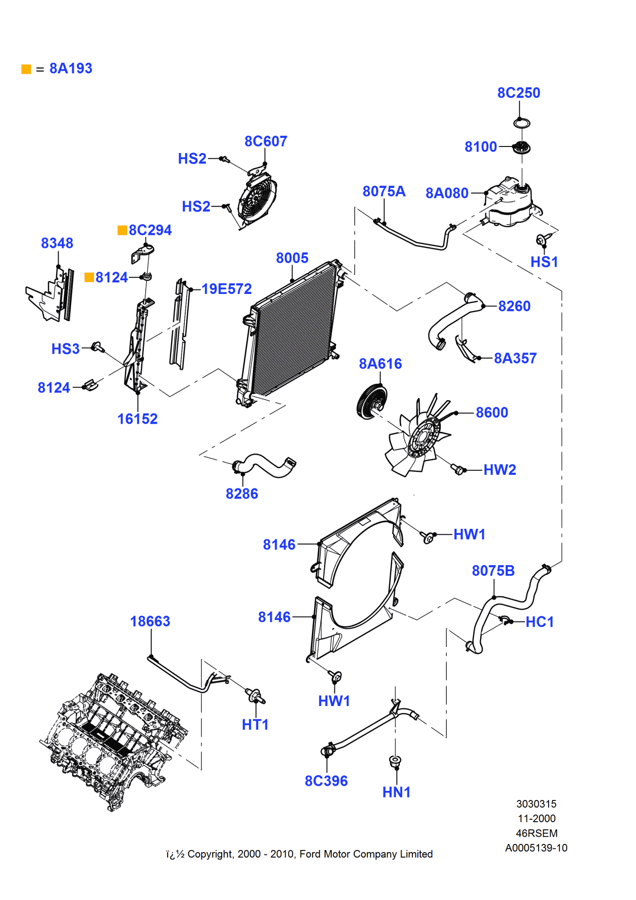 OEM Ford 2L2Z-18663-AA - Tube - Heater Water