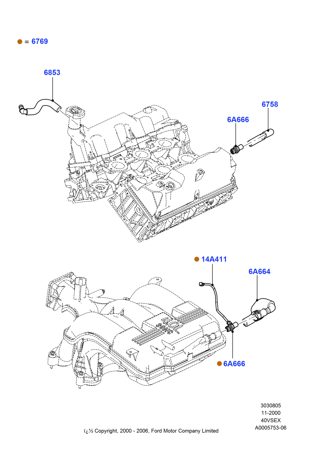 OEM Ford 4L2Z-6A664-CA - Vent Hose