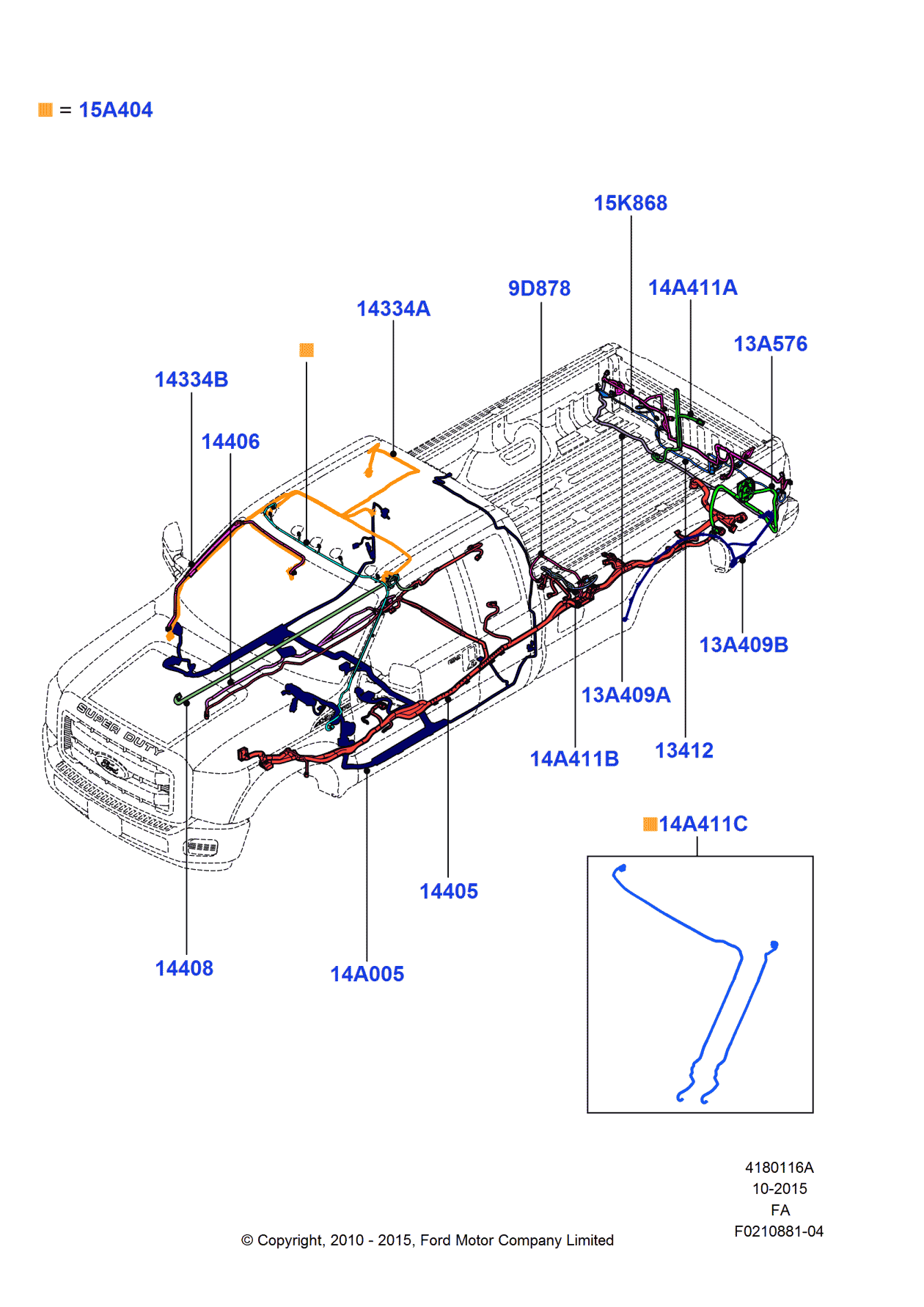 OEM Ford BC3Z-14A005-R - Wiring Assembly