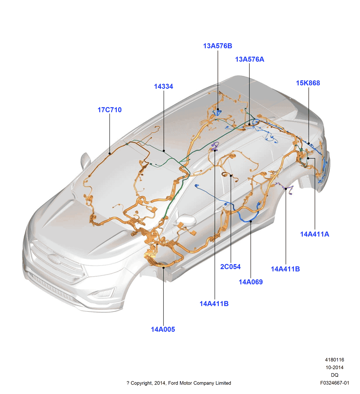OEM Ford G2GZ-14A005-B - Wiring Assembly