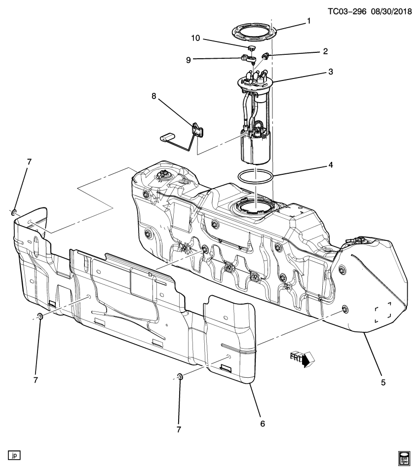 GM 13589705 Fuel Tank Fuel Pump Module Kit (W/O Fuel Level Sensor)