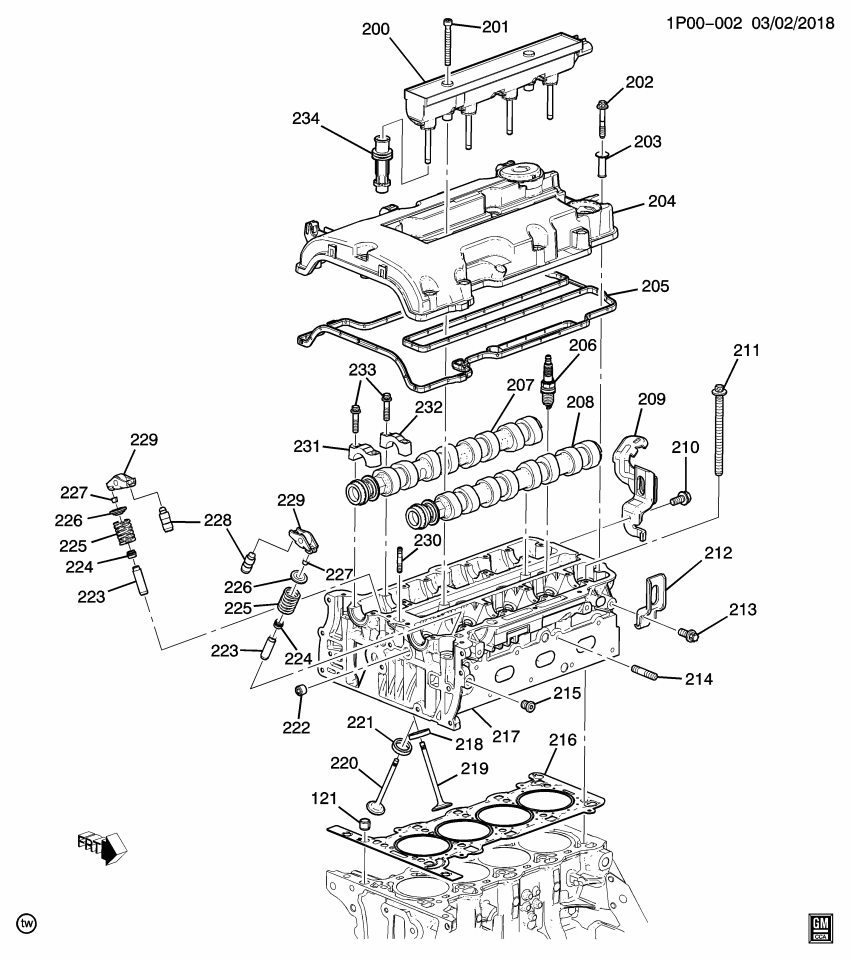 GM 55573010 Cylinder Head Assembly (W/ Valve)