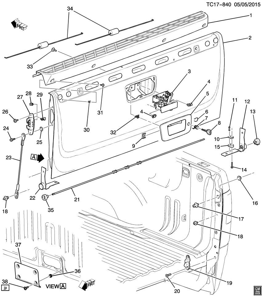 GM 16630688 Handle, Outside Clip