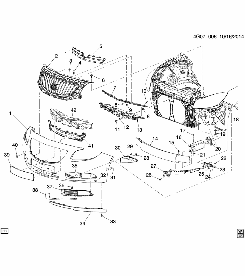 OEM GM 22798560 - Support, Front Bumper Fascia Center