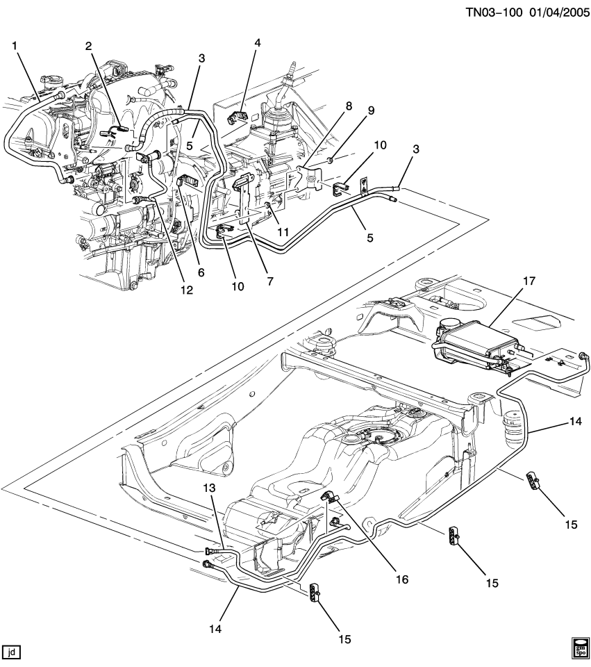 OEM GM 15822420 - Pipe, Fuel Feed & Evap Emission
