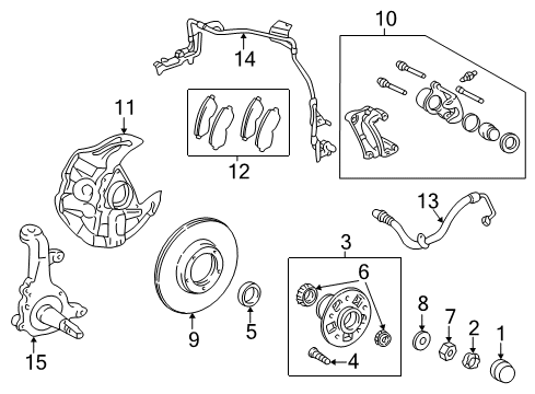 Toyota 04421-35020 Front Axle Shaft Bearing Kit Right