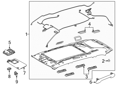 OEM Toyota 63650-0E170-B0 - Overhead Console