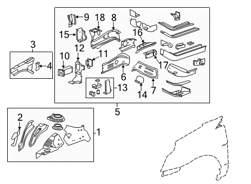 OEM GM 20913682 - Panel Asm-Front Wheelhouse