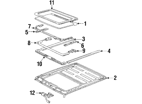 OEM Toyota 63201-32022 - Glass Sub-Assy, Sliding Roof