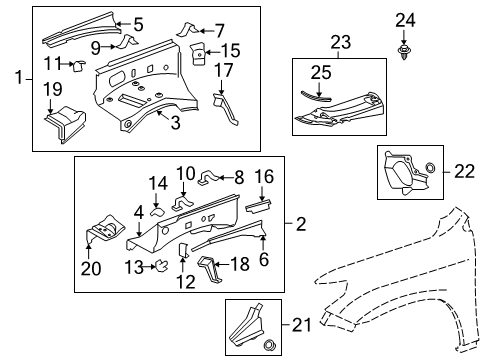 OEM Toyota 53734-60060 - Upper Rail