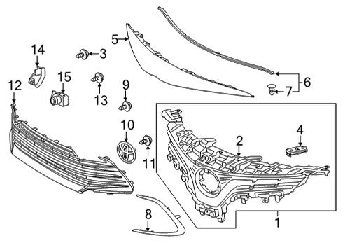 Toyota 52521-06090 Upper Grille Retainer