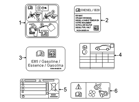 Ford GU5Z-9A095-H Fuel Label