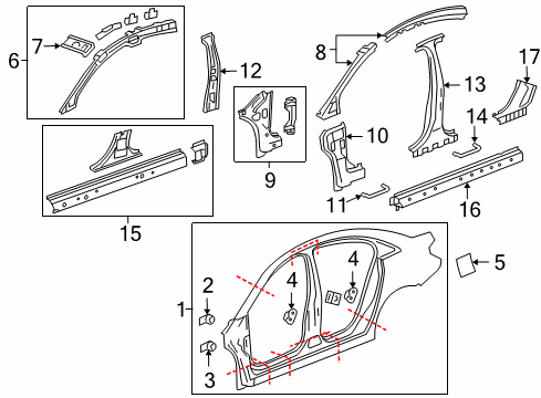 OEM GM 95986027 - Hinge Pillar Reinforcement