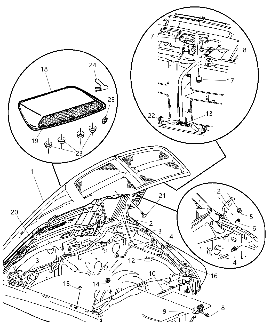 Mopar 5143056AA RETAINER-Hood Latch Release Rod
