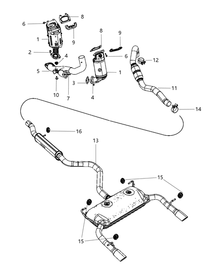 OEM Mopar 52022287AE - Exhaust Muffler And Tailpipe
