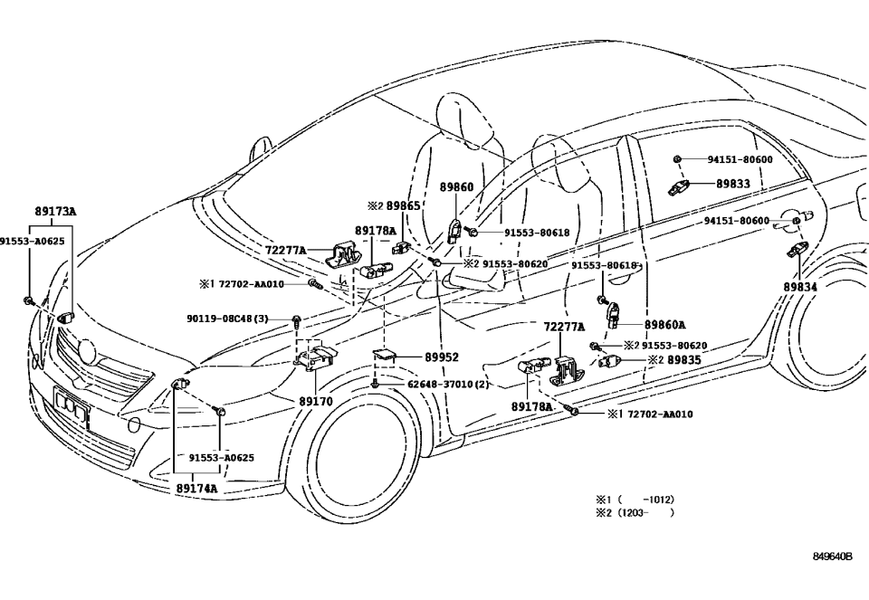 OEM Toyota 91553-A0625 - Bolt, Flange