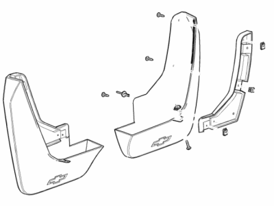 OEM GM 84938120 - Rear Splash Guards in Black with Bowtie Logo
