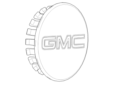 OEM GM 84388431 - Center Cap in Black with Black GMC Logo