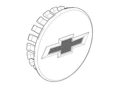 OEM GM 19332925 - Center Cap in Black with Silver Bowtie Logo